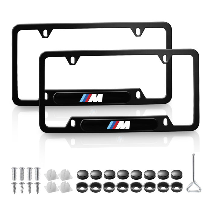 BMW M License Plate Frame 2-Pack Universal Stainless Steel License ...